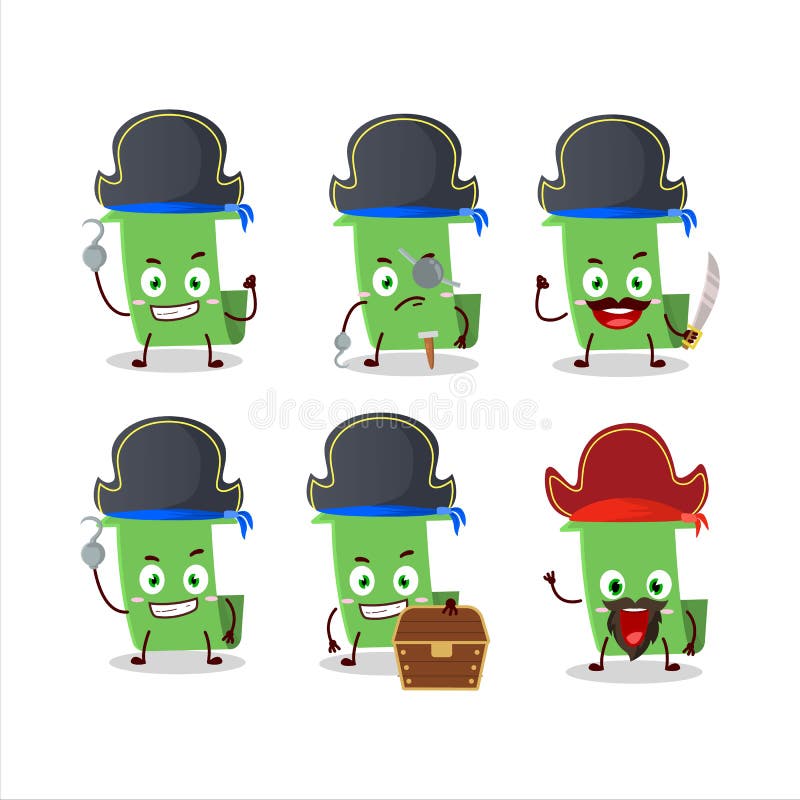 Cartoon Character of Arrow Up with Various Pirates Emoticons Stock ...