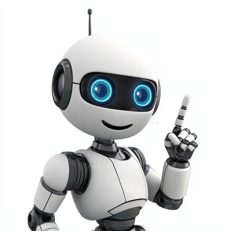 Cartoon Character Artificial Intelligence Assistant Robot in 3D Stock ...
