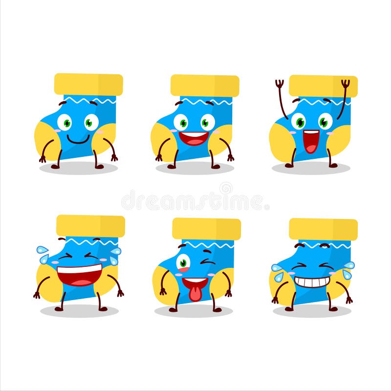 Baby Blue Socks Cartoon Character with Love Cute Emoticon Stock Vector ...
