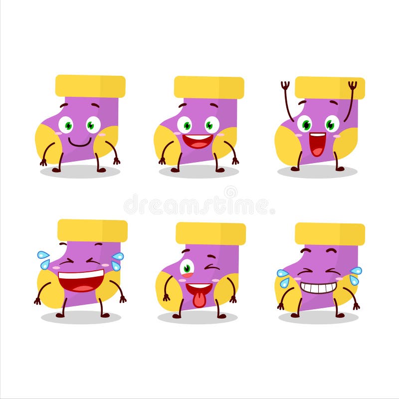 Cartoon Character of Baby Purple Socks with Smile Expression Stock ...