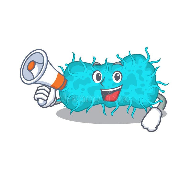 Cartoon Character of Bacteria Prokaryote Having a Megaphone Stock ...