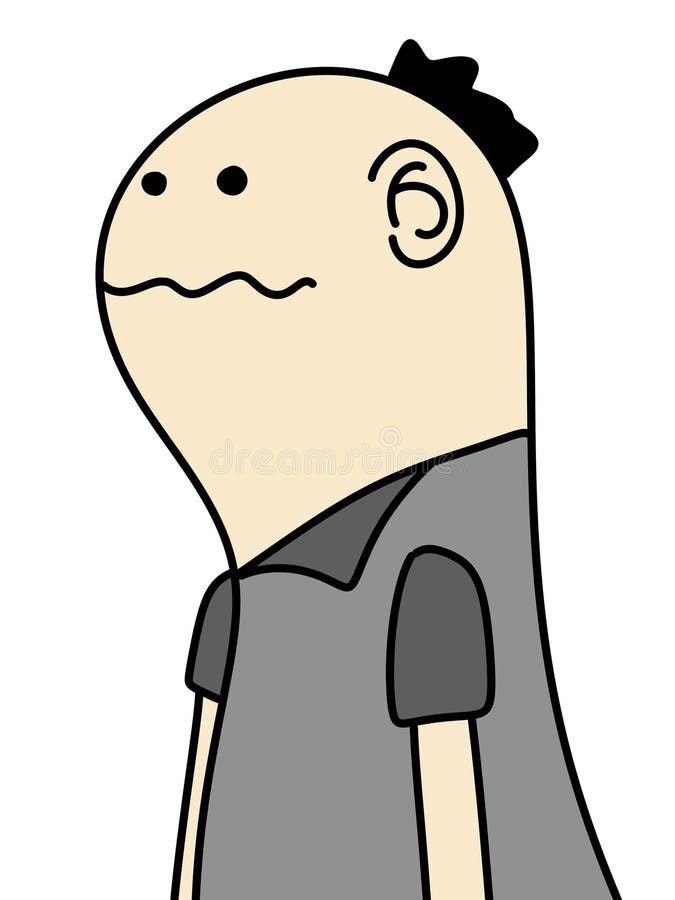 Cartoon Character of Bald Man with Big Head Stock Illustration ...
