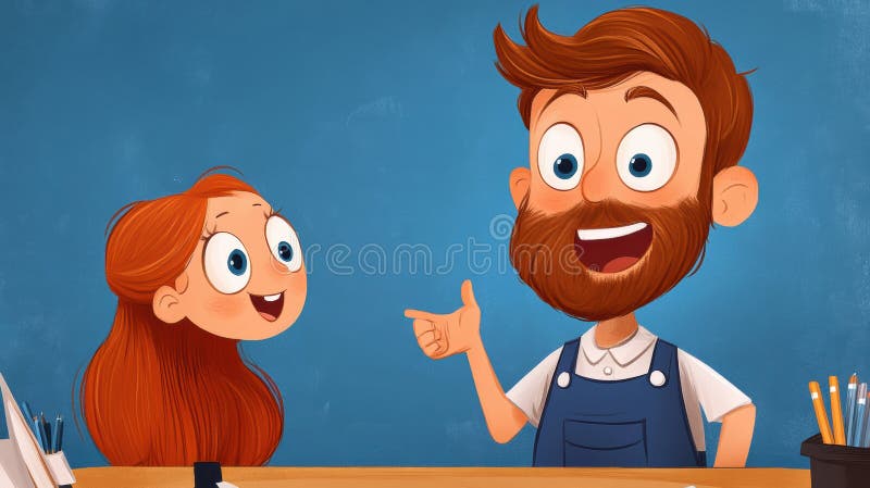 A Cartoon Character with a Beard and Mustache Talking To Another Person ...