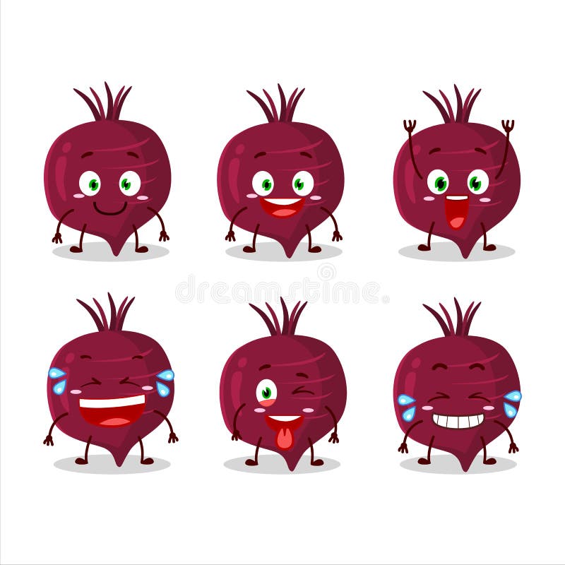 Beet Root Cartoon Character with Love Cute Emoticon Stock Vector ...