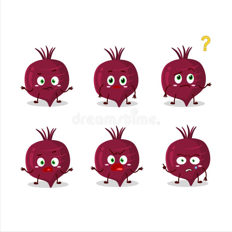 Beet Root Cartoon Character with Love Cute Emoticon Stock Vector ...