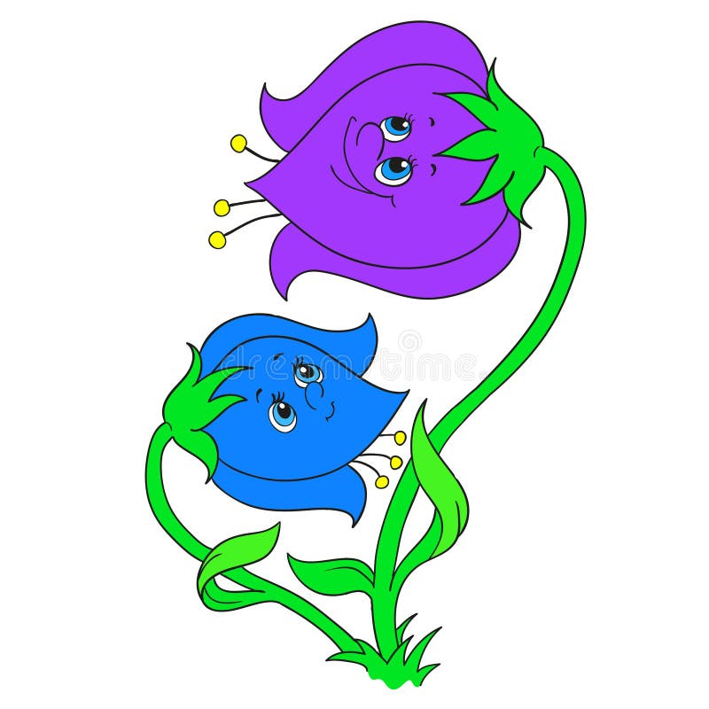 Cartoon Character Bells. Flowers Bells Stock Illustration ...