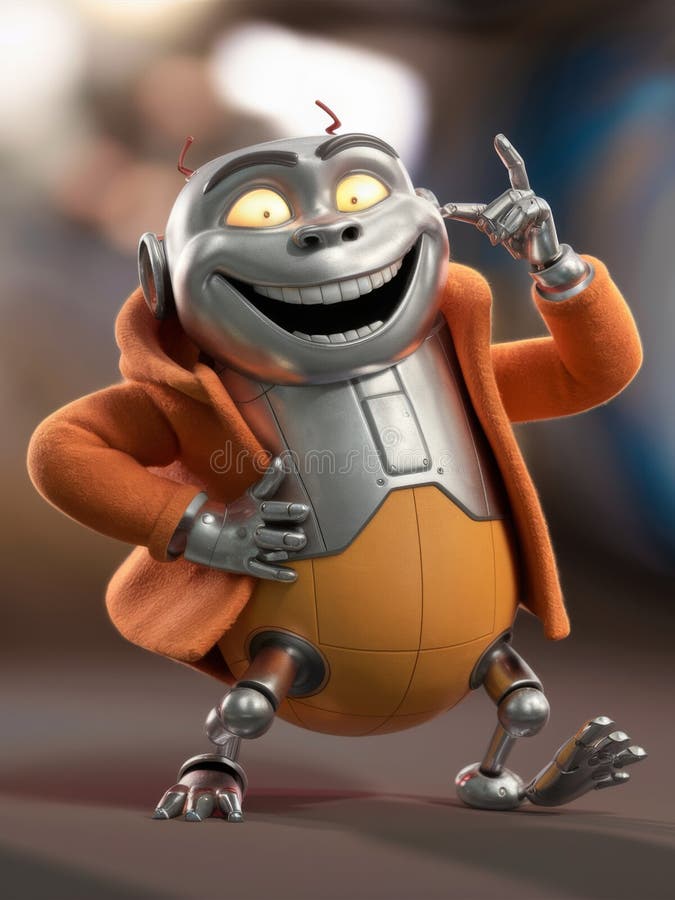 A Cartoon Character with a Big Smile and Orange Jacket, AI Stock Photo ...