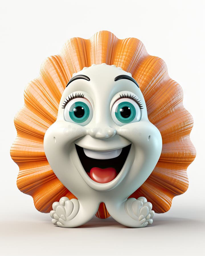 A Cartoon Character with a Big Smile on a White Background. Generative ...
