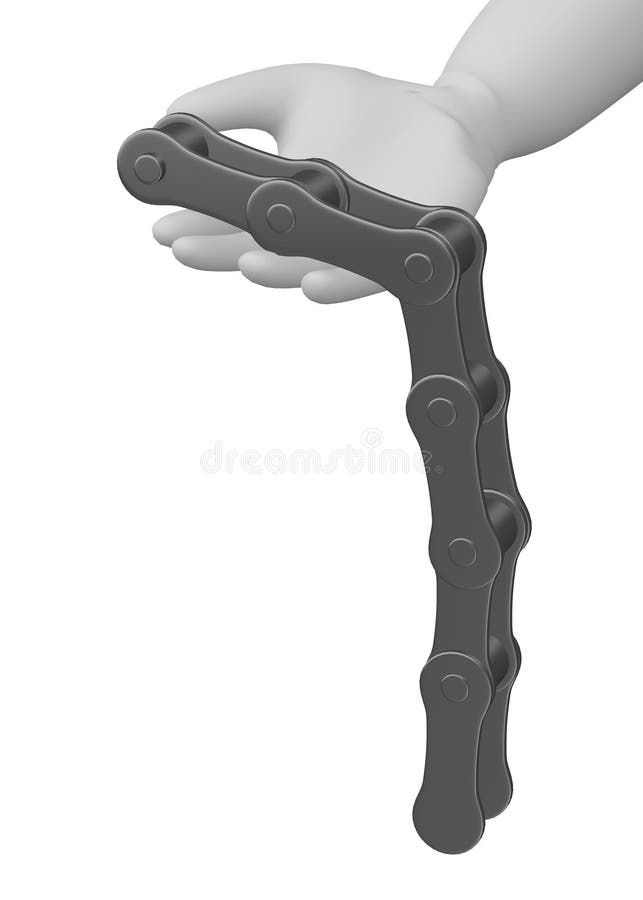 Cartoon Character with Bike Chain in Hand3 Stock Illustration ...