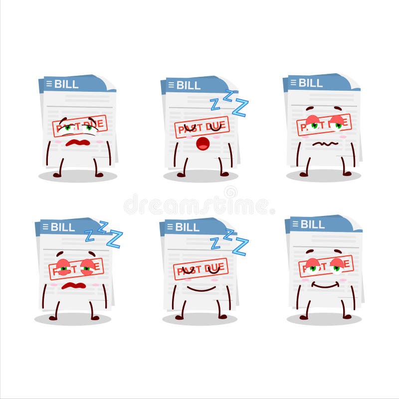 Cartoon Character of Bill Paper with Sleepy Expression Stock Vector ...