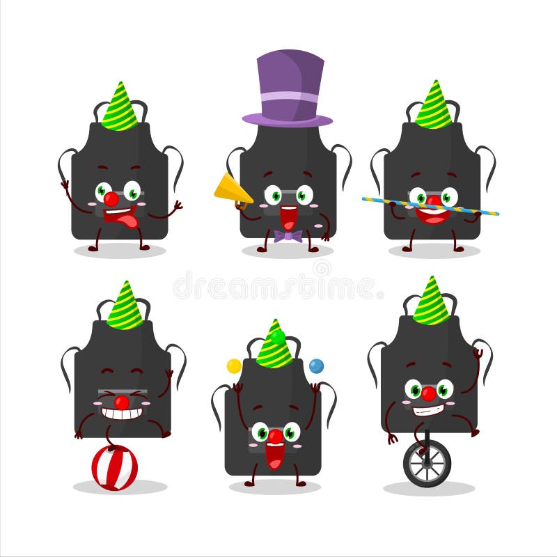 Cartoon Character of Black Appron with Various Circus Shows Stock ...