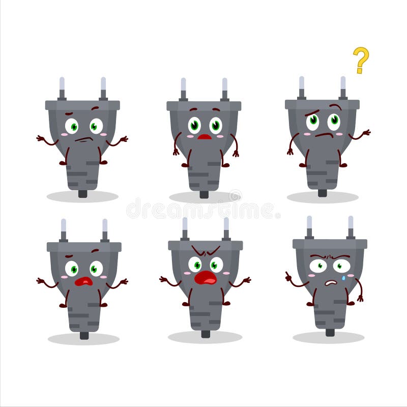 Cartoon Character of Black Plug with What Expression Stock Vector ...