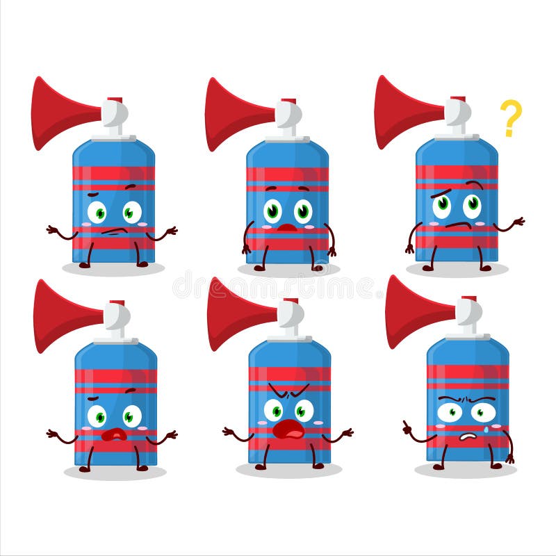 Cartoon Character of Blue Air Horn with What Expression Stock Vector ...