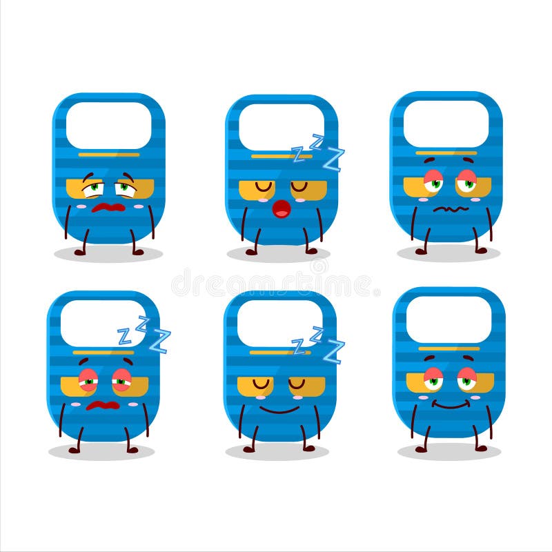 Cartoon Character of Blue Baby Appron with Sleepy Expression Stock ...