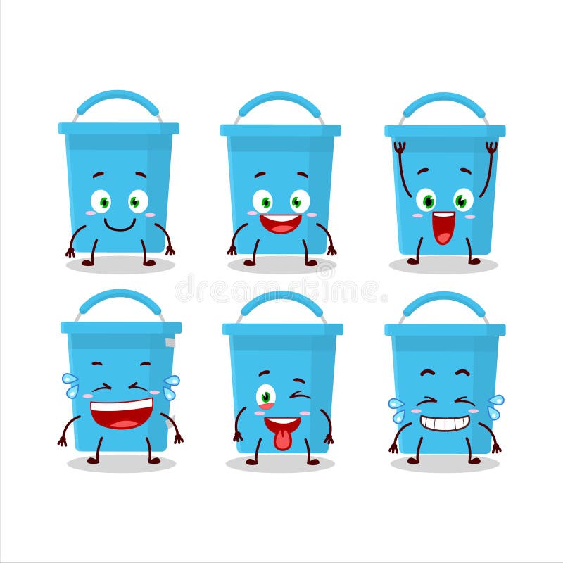 Cartoon Character of Blue Bucket with Smile Expression Stock Vector ...