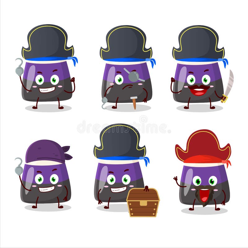 Cartoon Character of Blue Candy Corn with Various Pirates Emoticons ...