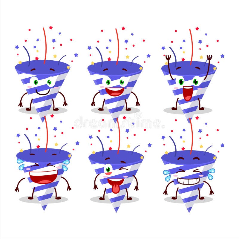 Blue Firecracker Cartoon Designs As a Cute Angel Character Stock ...