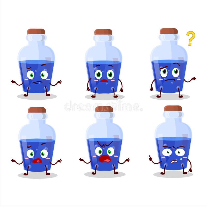 Cartoon Character of Blue Magic Potion with What Expression Stock ...