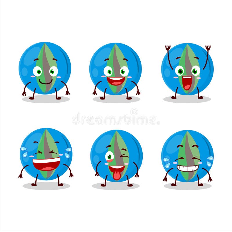 Blue Marbles Cartoon Character with Cute Emoticon Bring Money Stock ...
