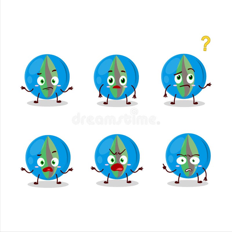 Cartoon Character of Blue Marbles with What Expression Stock Vector ...