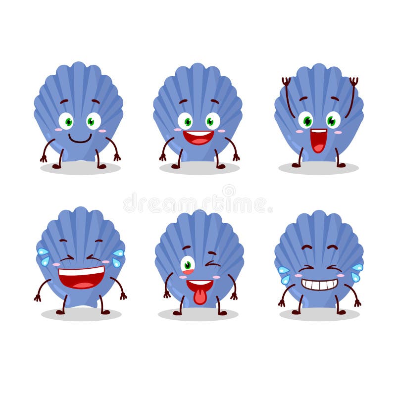 Blue Shell Cartoon Character with Cute Emoticon Bring Money Stock ...
