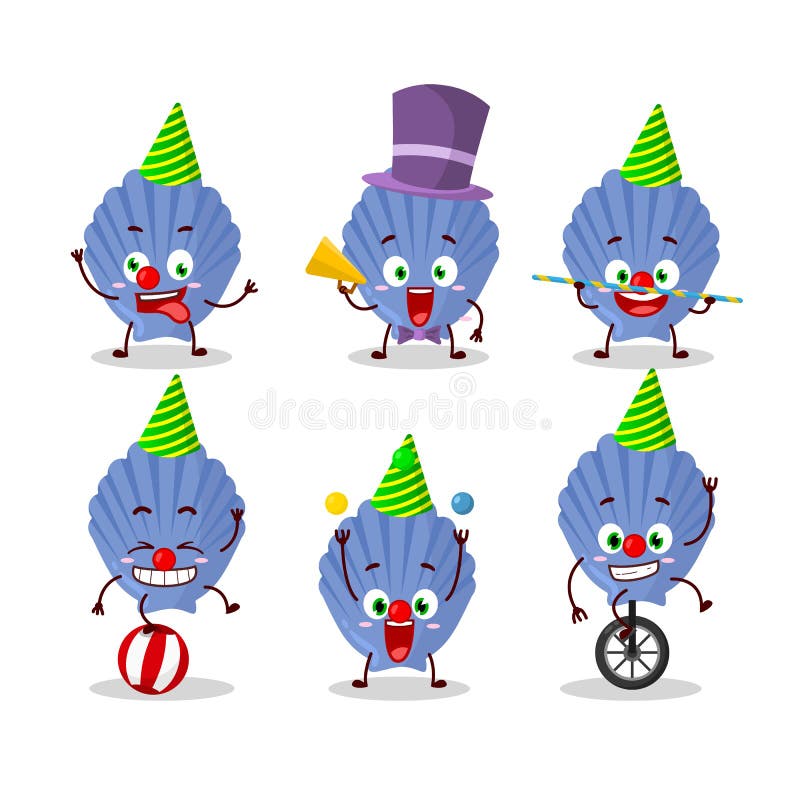 Cartoon Character of Blue Shell with Various Circus Shows Stock Vector ...