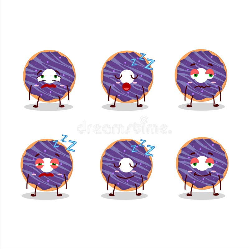 Blueberry Donut Cartoon Character with Sad Expression Stock Vector ...