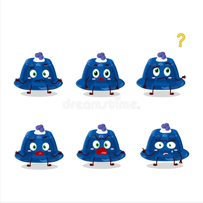 Blueberry Pudding Cartoon Character with Sad Expression Stock Vector ...