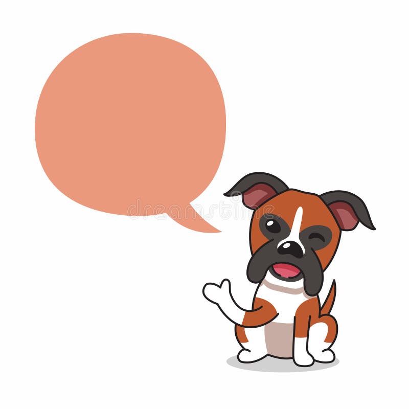 Cartoon Character Boxer Dog with Speech Bubble Stock Vector ...