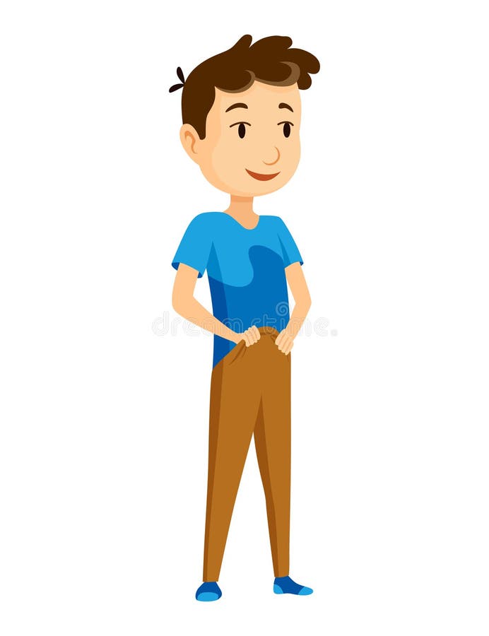 Cartoon Character Boy. Cute Kid Posture and Attitude in Positive ...
