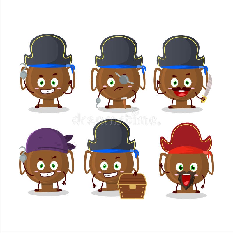 Cartoon Character of Bronze Trophy with Various Pirates Emoticons Stock ...