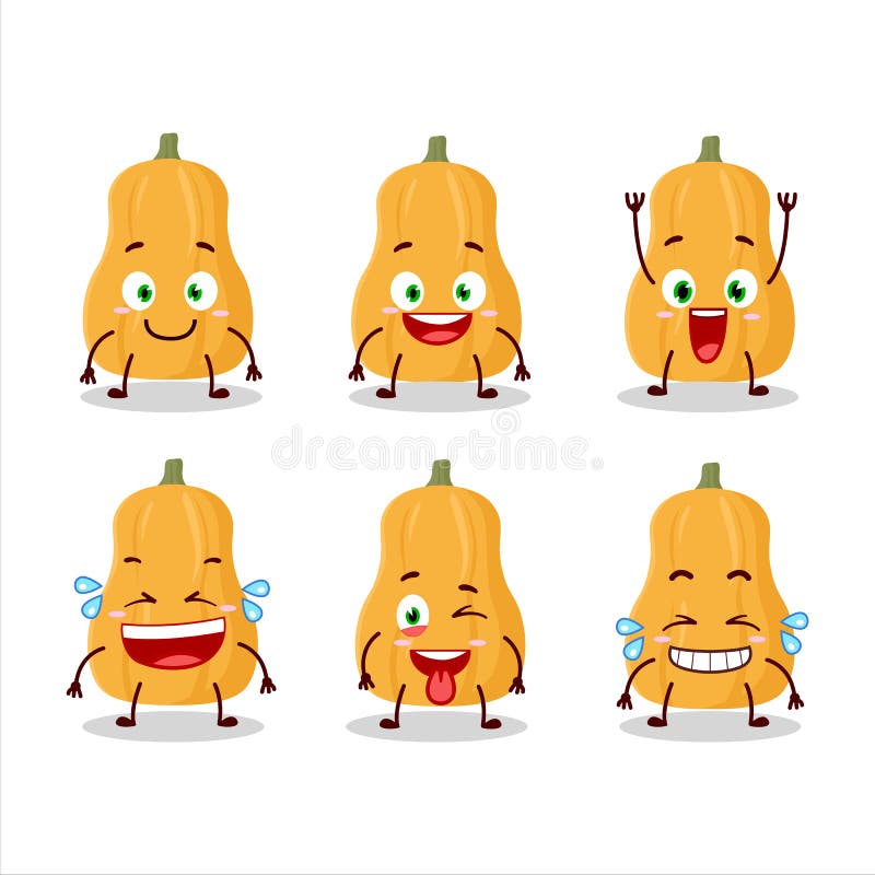 Cartoon Character of Butternut Squash with Smile Expression Stock ...