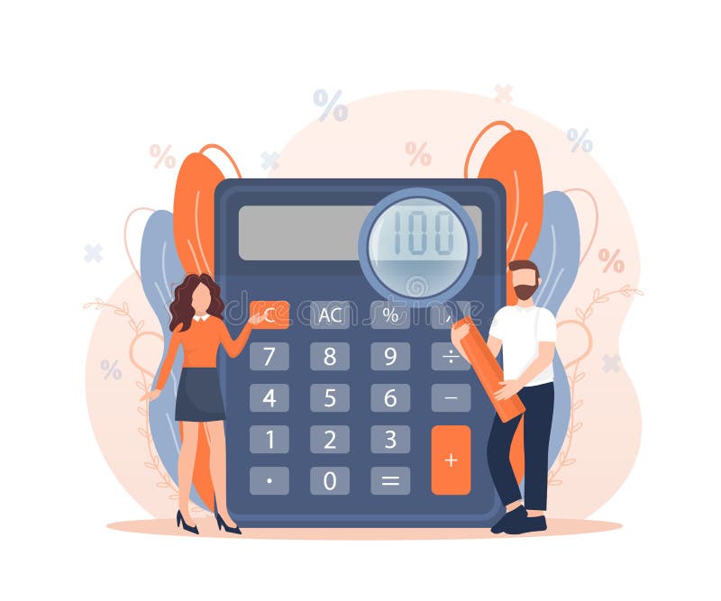 Cartoon Character. Cartoon Character with Calculator. Vector ...