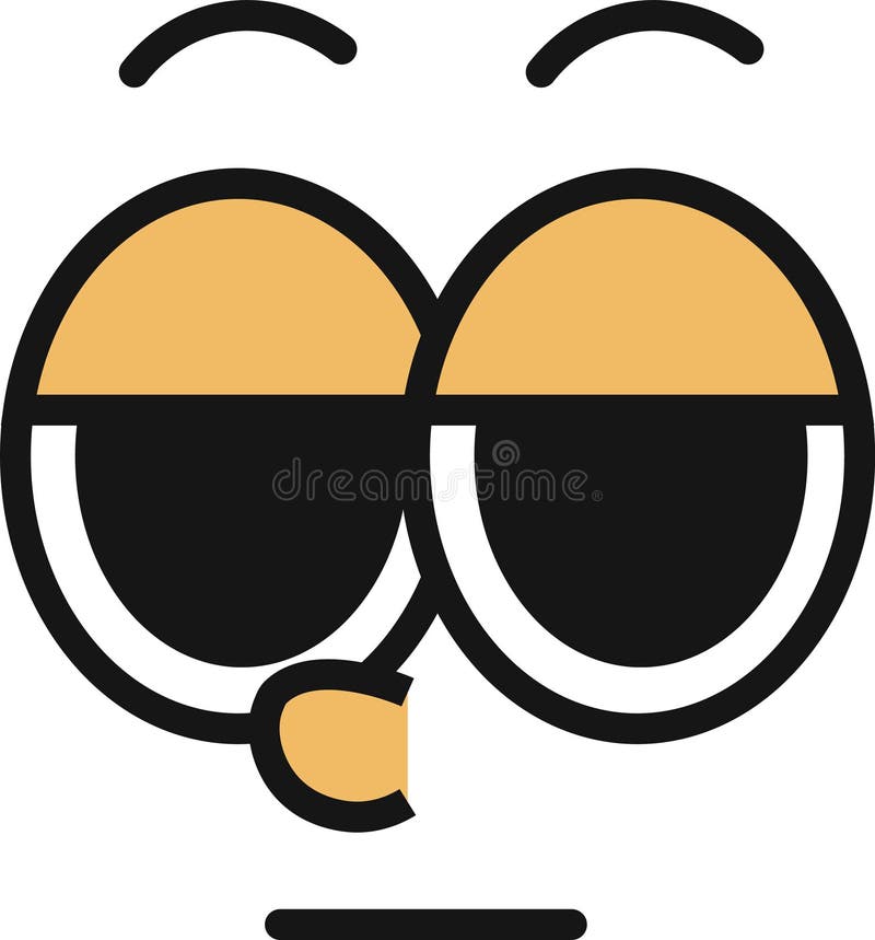 Cartoon Character Calm Face Stock Illustration - Illustration of tired ...