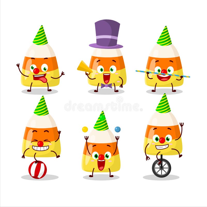 Cartoon Character of Candy Corn with Various Circus Shows Stock Vector ...