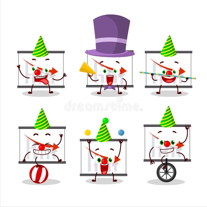 Cartoon Character of Chart Going Down with Various Circus Shows Stock ...