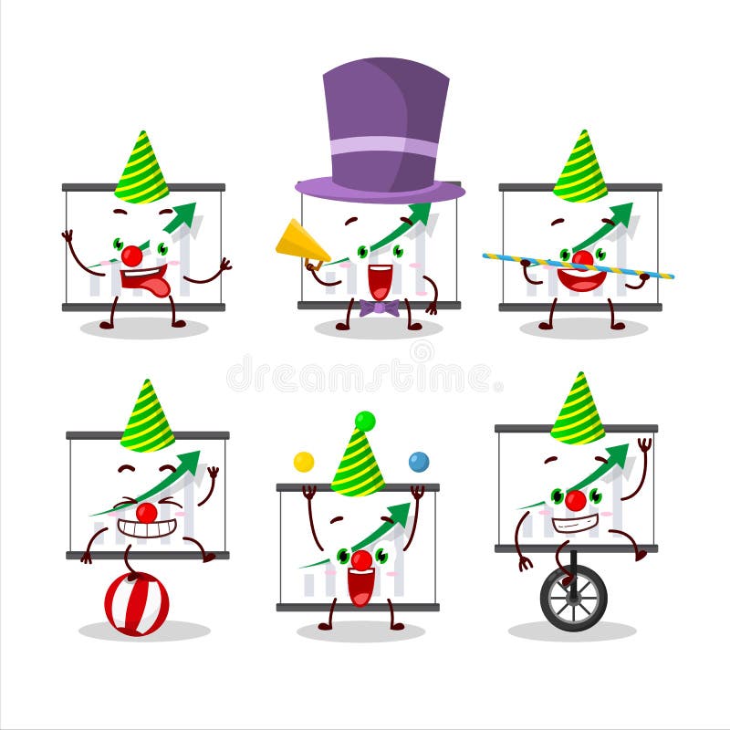 Cartoon Character of Chart Going Up with Various Circus Shows Stock ...
