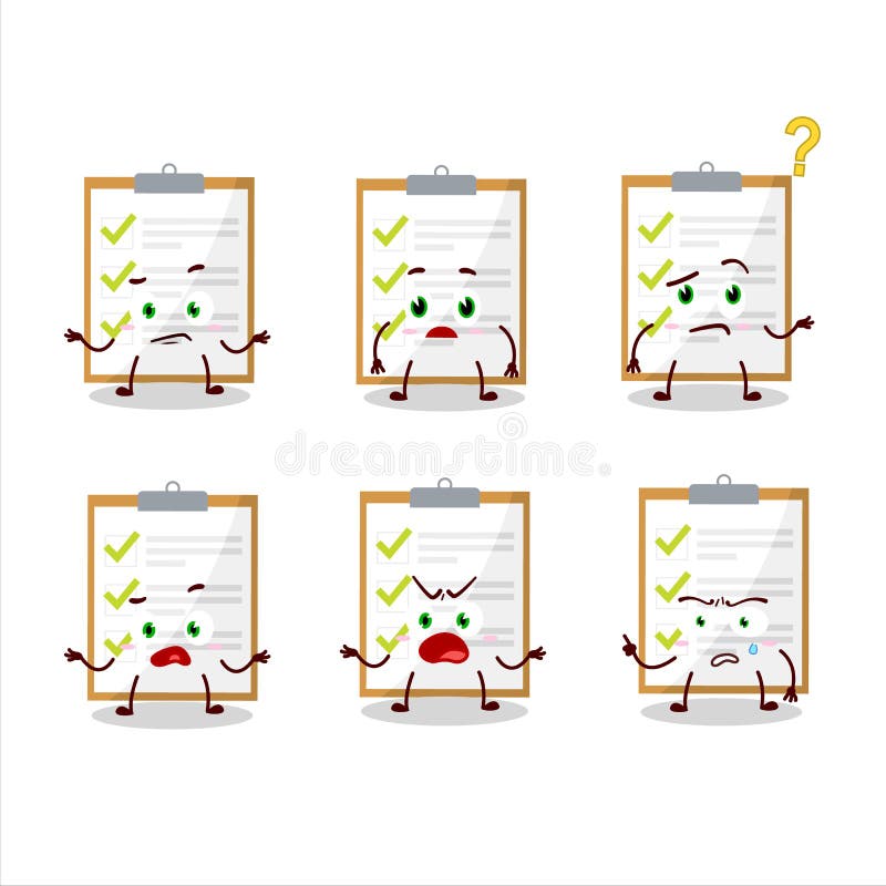 Cartoon Character of Checklist with What Expression Stock Vector ...