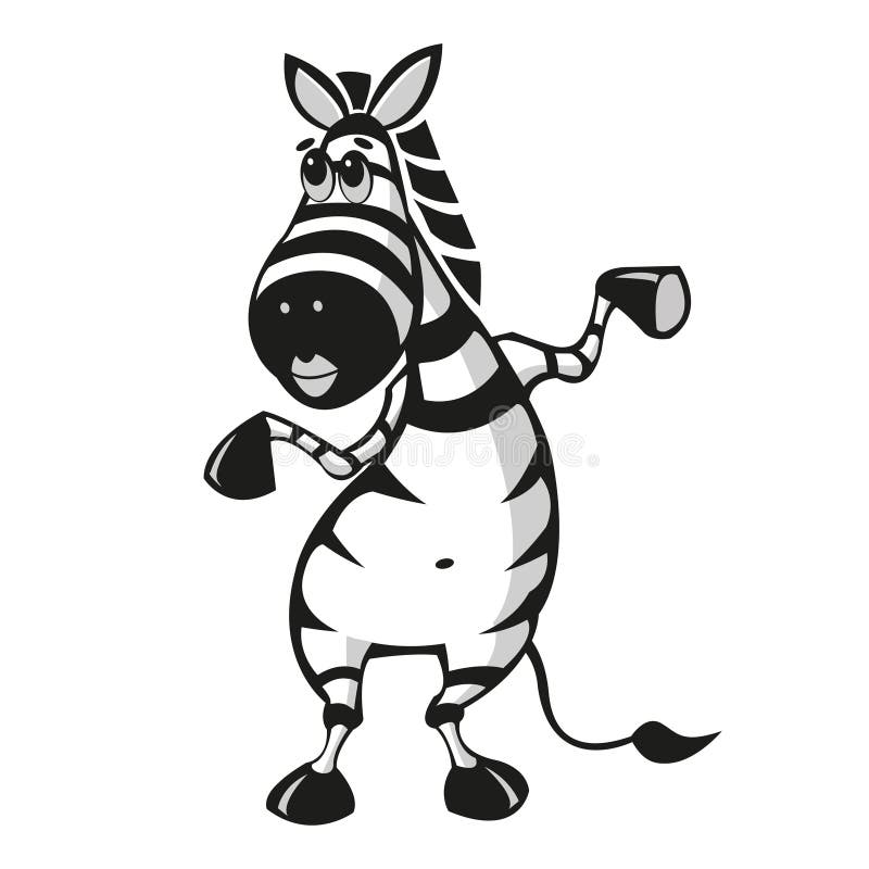 Cartoon Character Cheerful Zebra Dancing Vector Image Stock Vector ...