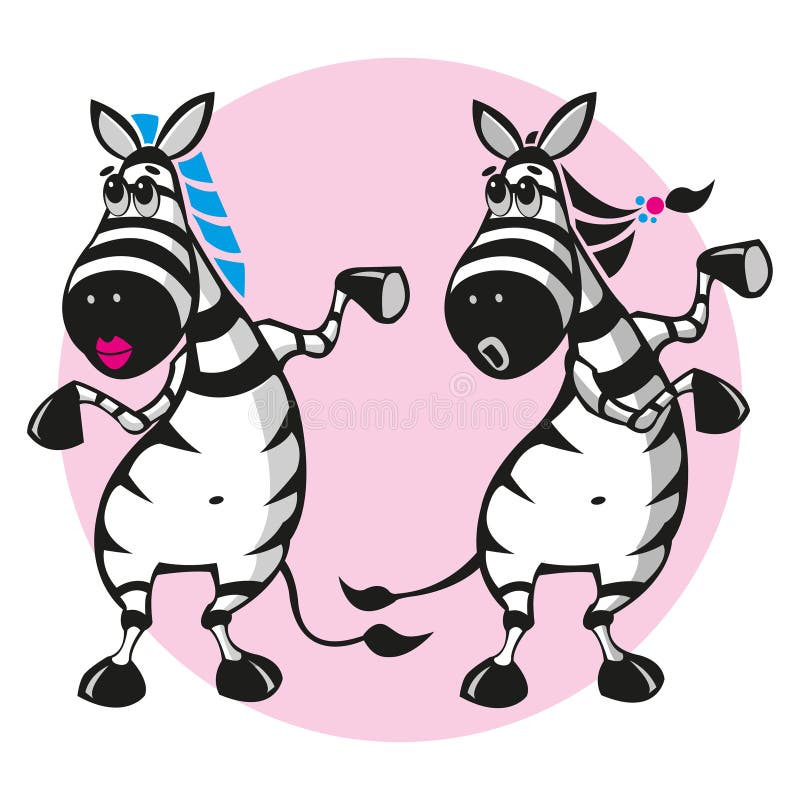 Cartoon Character Cheerful Zebra Dancing Vector Image Stock Vector ...