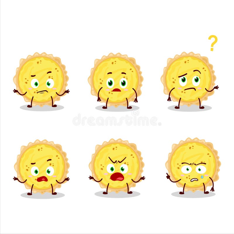 Cartoon Character of Cheese Tart with What Expression Stock ...