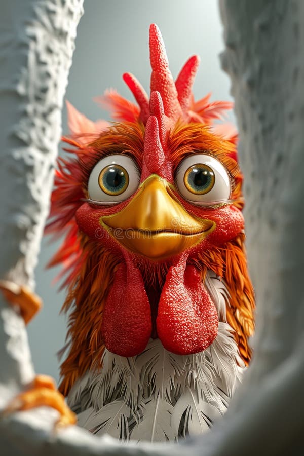 A Cartoon Character of a Chicken . 3d Illustration Stock Illustration ...