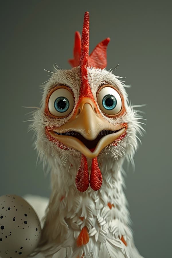 A Cartoon Character of a Chicken . 3d Illustration Stock Illustration ...