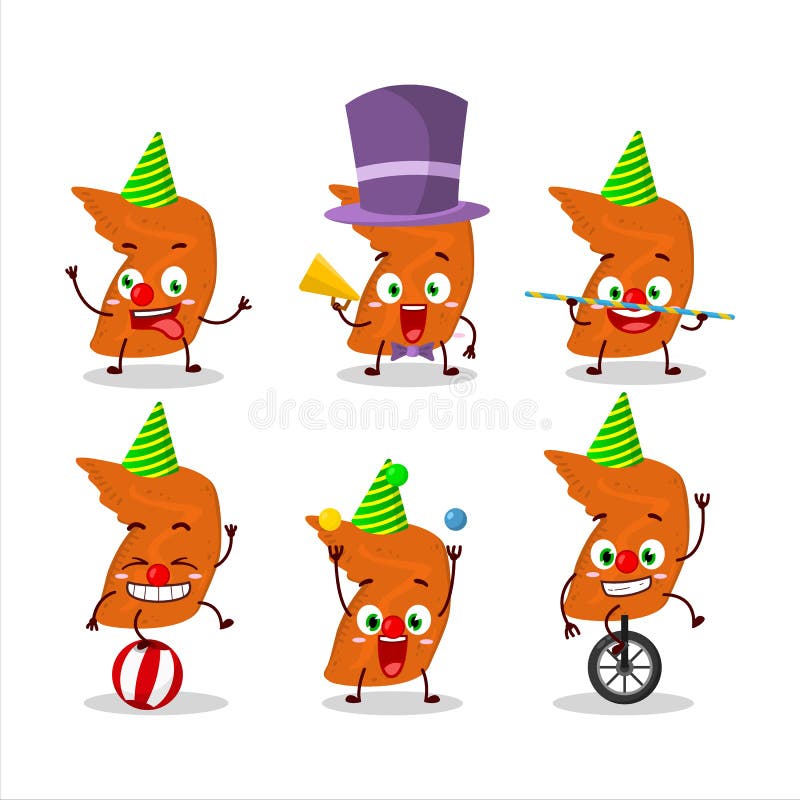 Cartoon Character of Chicken Wings with Various Circus Shows Stock ...