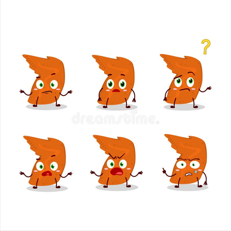 Cartoon Character of Chicken Wings with What Expression Stock Vector ...