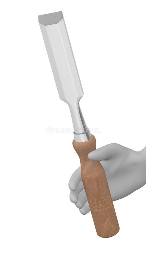 Cartoon Character with Chisel in Hand Stock Illustration - Illustration ...