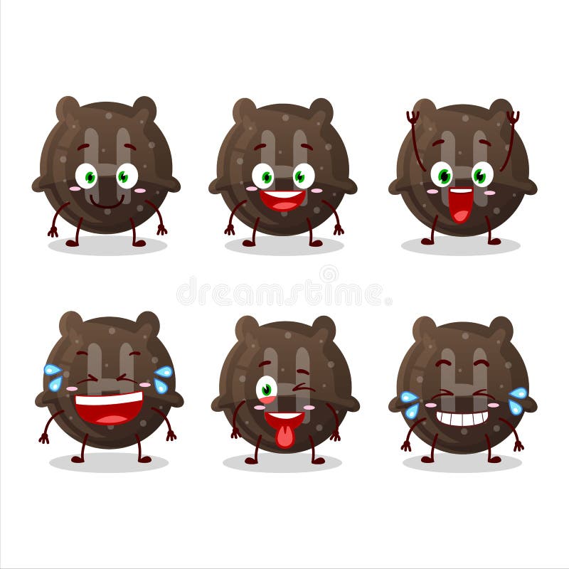 Cartoon Character of Chocolate Gummy Candy H with Smile Expression ...