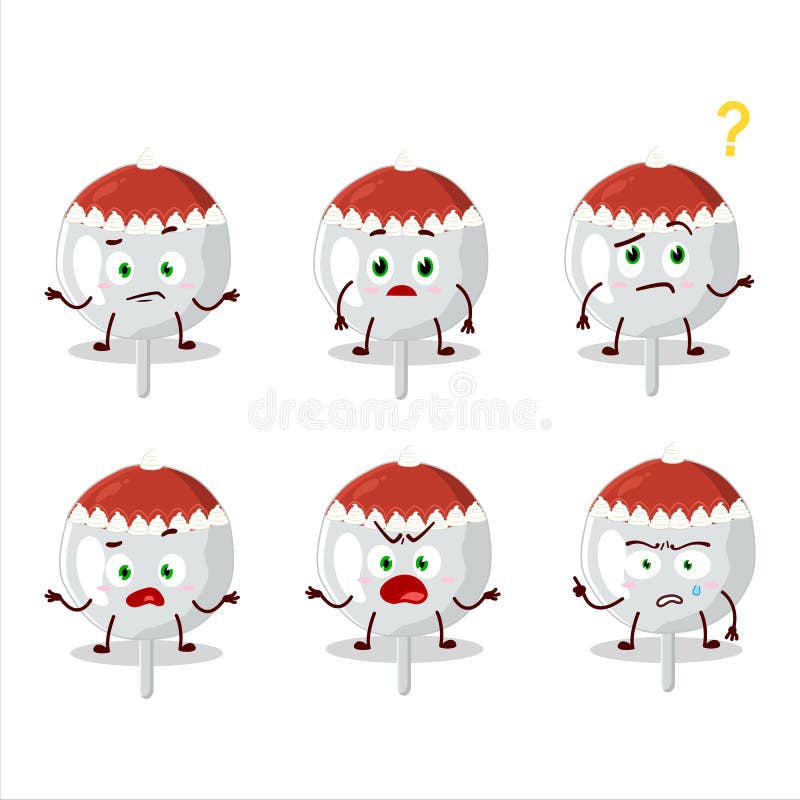 Cartoon Character of Christmas Hat Cookies Candy with What Expression ...