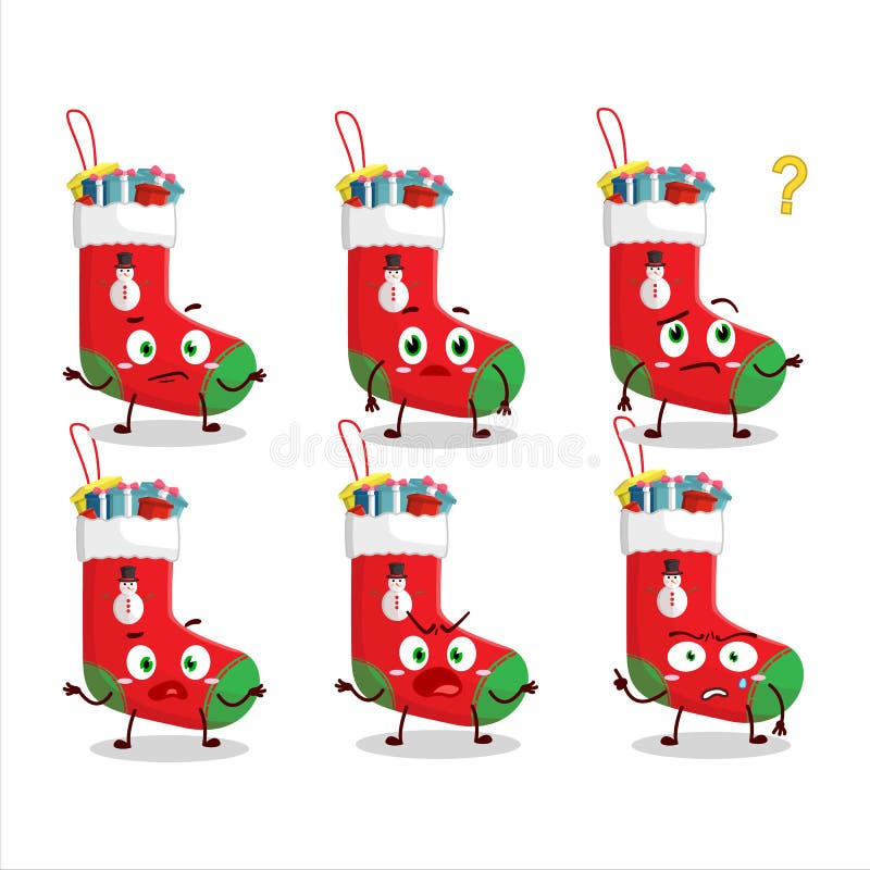Cartoon Character of Christmas Socks with Giftbox with What Expression ...