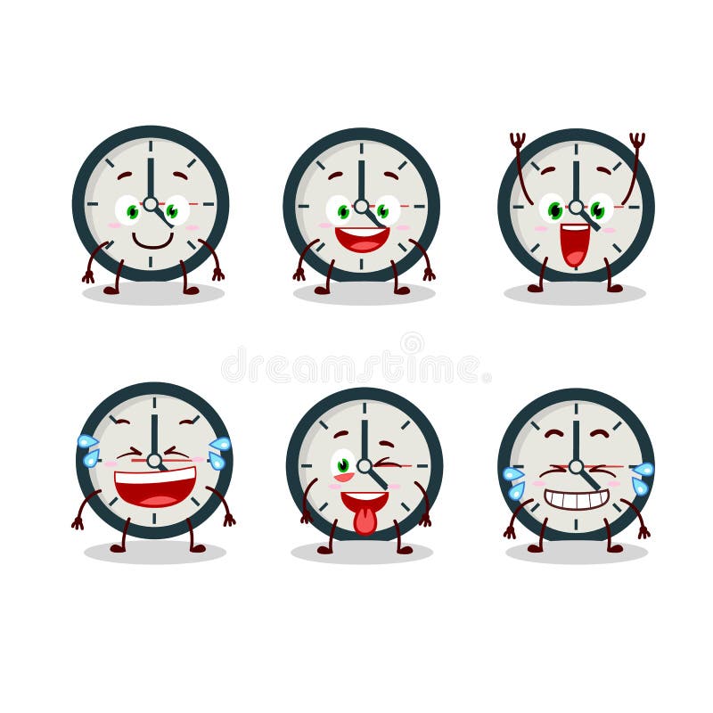 Cartoon Character of Clock with Smile Expression Stock Vector ...